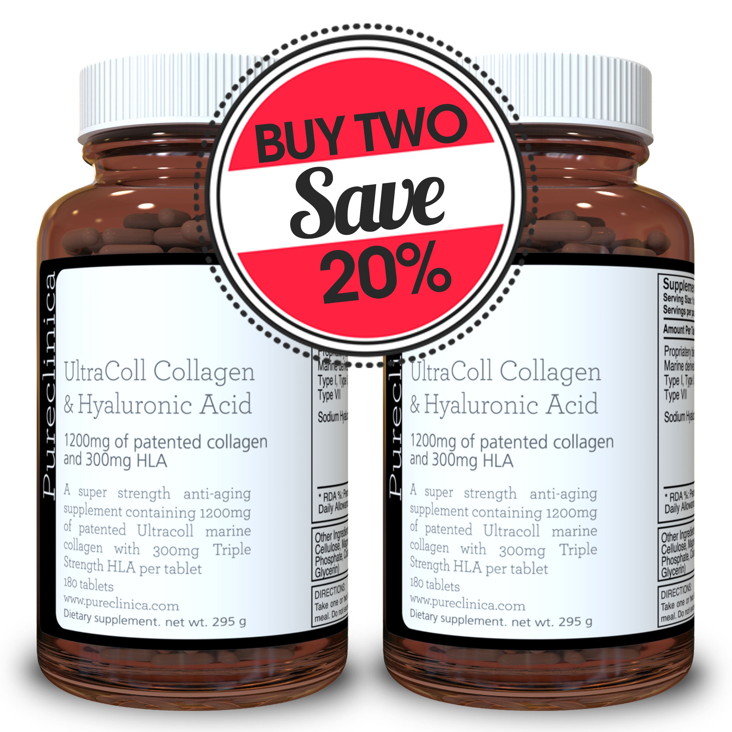 UltraColl Collagen and Hyaluronic Acid 180 x 1500mg tablets (1200mg ...